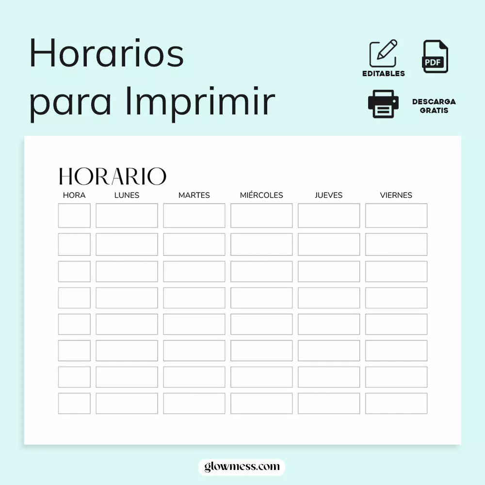 Plantilla De Horario De Clases Semanal ATENCIÓN!!! Para Quienes Ya